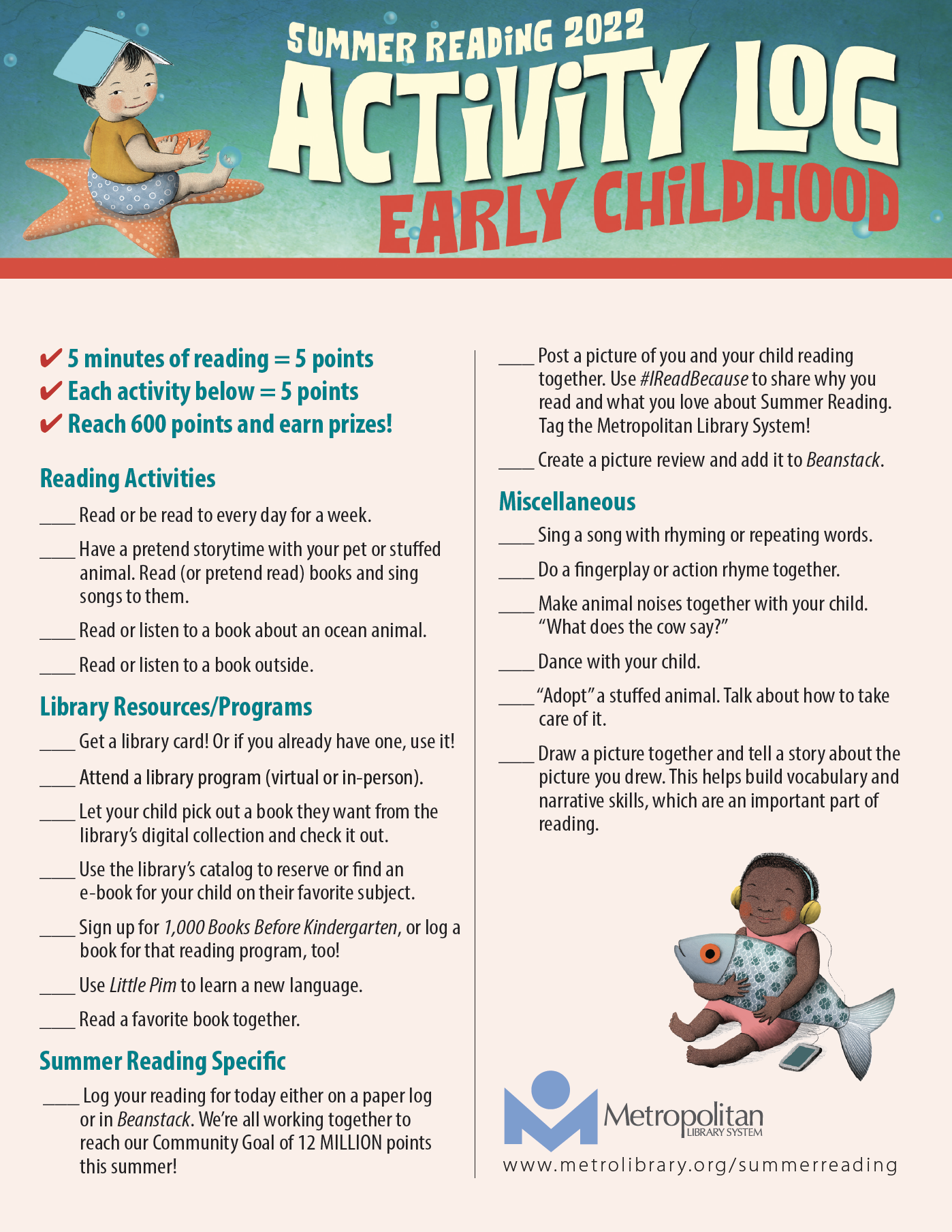 Summer Reading Information for Schools | Metropolitan Library System