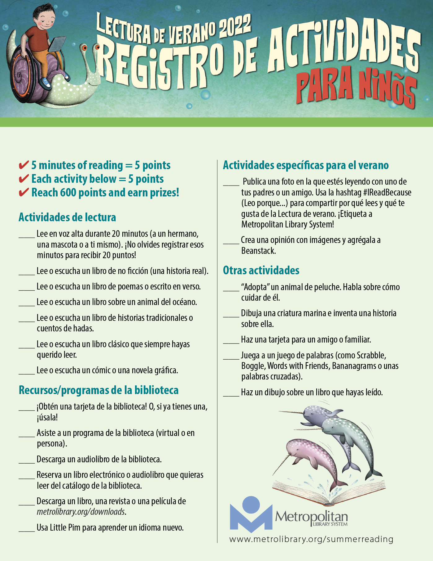 Summer Reading Information for Schools | Metropolitan Library System