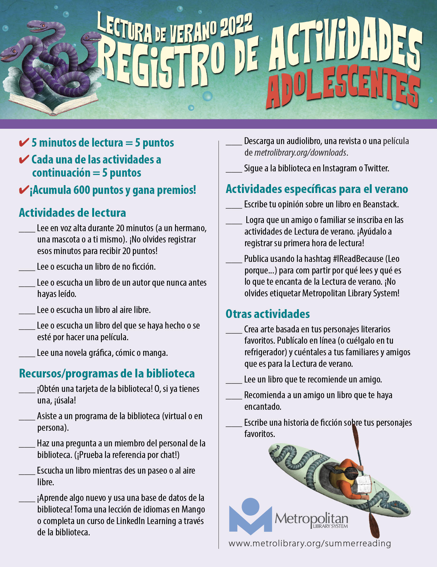 Summer Reading Information for Schools | Metropolitan Library System